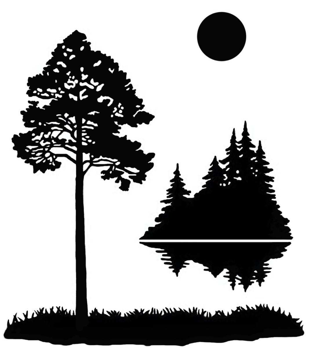 Reflective Trees 2 Pcs 4 Black Fused Glass Decals - Etsy