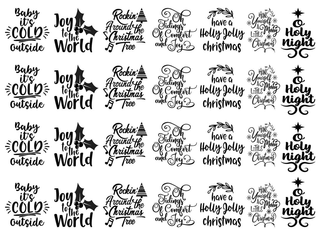 Christmas Song Titles 28 Pcs 1 Inch Black Fused Glass Decals - Etsy