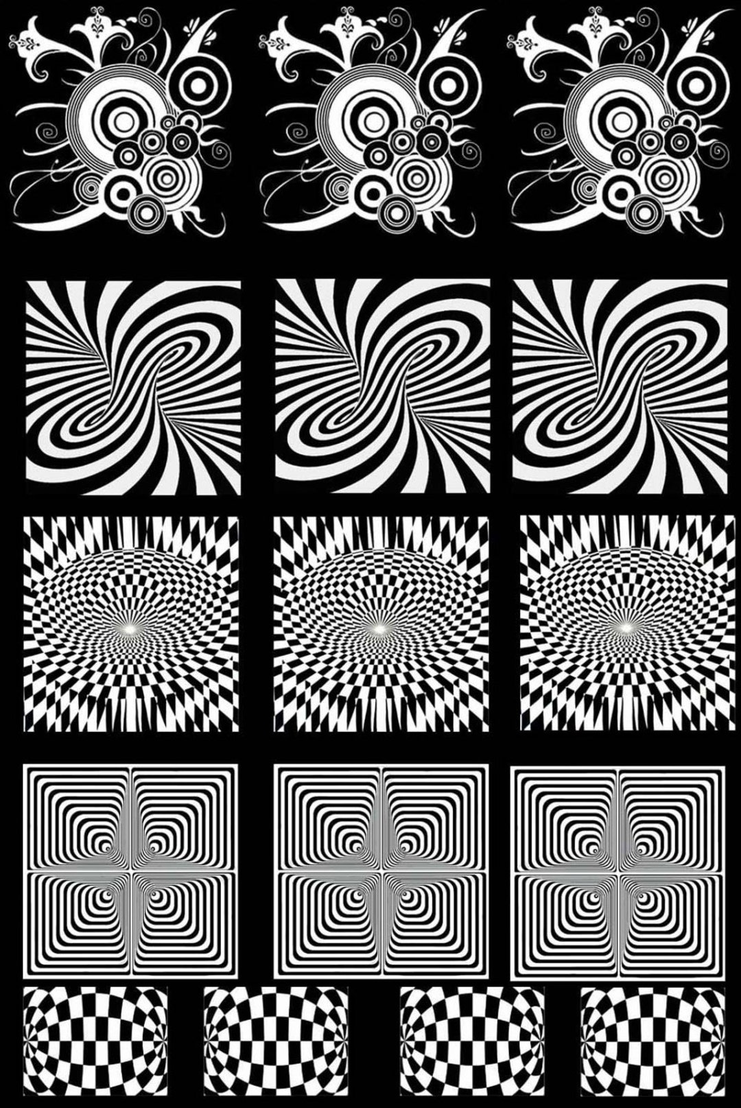 Optical Illusions 16 Pcs 1 White Fused Glass Decals - Etsy