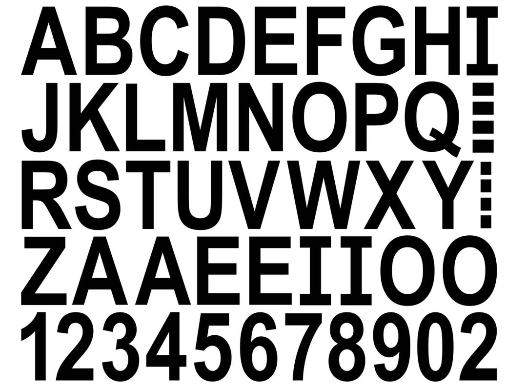 Block Alphabet Upper Case Letters 45 Pcs 1 Inch Black Fused Glass ...