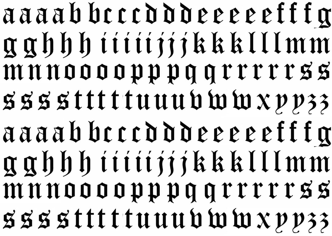 Old English Font Letters 162 Pcs 1/2 Tall Black Fused Glass Decals - Etsy