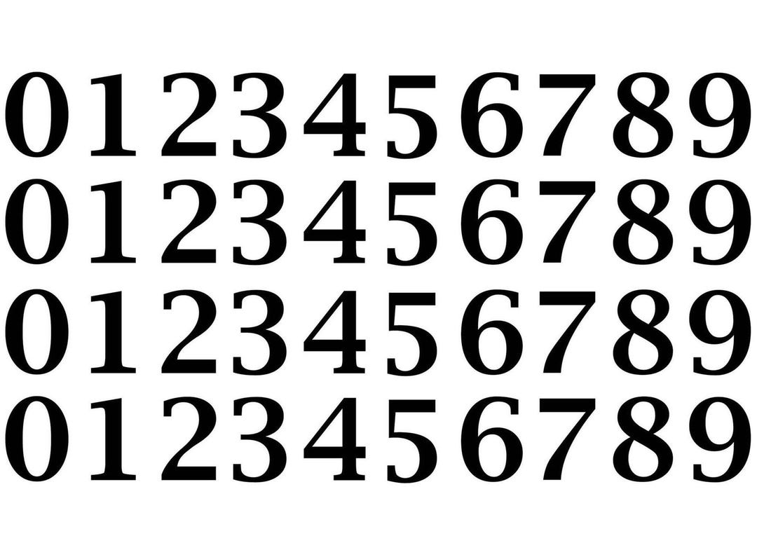 Lucida Font Numbers 40 Pcs 1 Inch Black Fused Glass Decals - Etsy