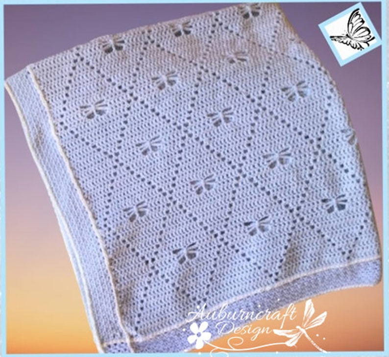 Butterfly Diamonds Filet Crochet Blanket Pattern - Etsy Canada