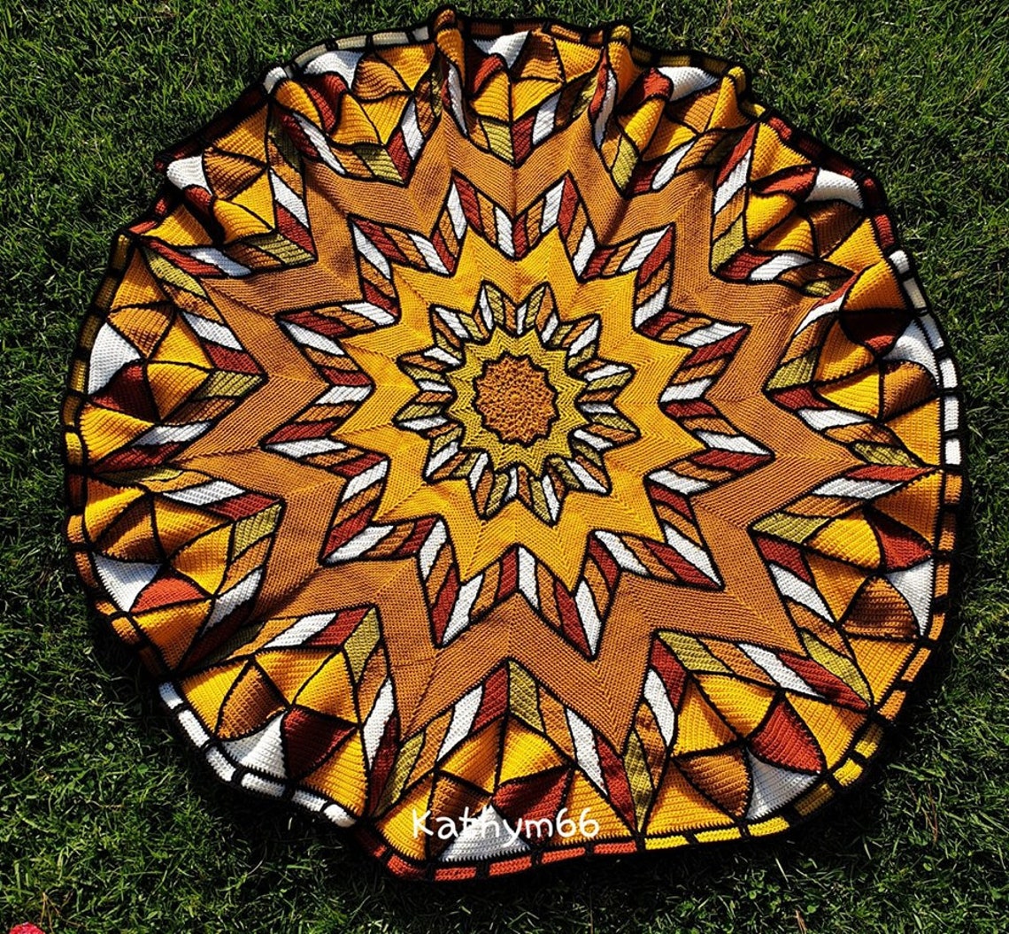 Leadlight Afghan Blanket Crochet Pattern - Etsy