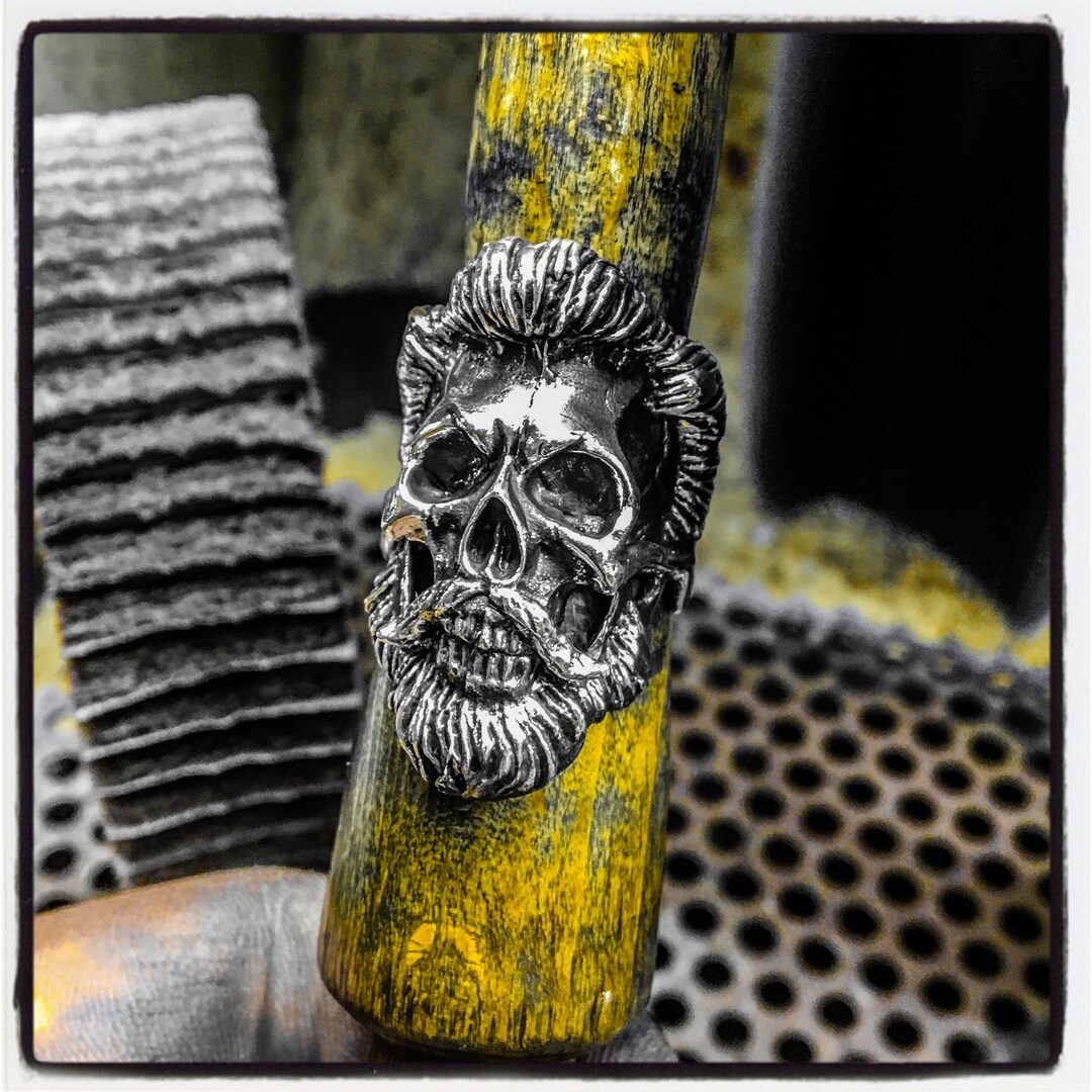 Skull Ring Sterling Silver Skull Ring Gold Skull Ring Badass Skull Ring ...