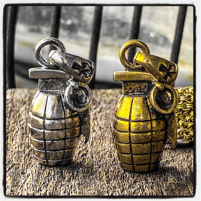 Grenade Pendant Grenade Necklace Hand Grenade Pendant Military Pendant ...
