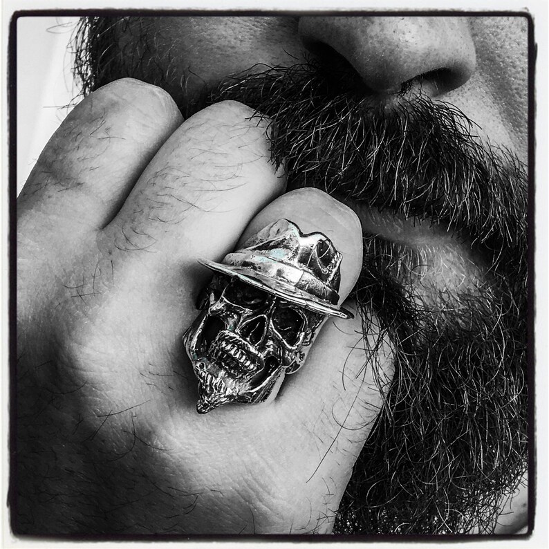 Skull Ring Mafia Ring Mafia Boss Ring Cosa Nostra Ring Handmade Ring ...