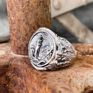 Lighthouse Ring Silver Lighthouse Ring Gold Lighthouse Ring Beacon Ring ...