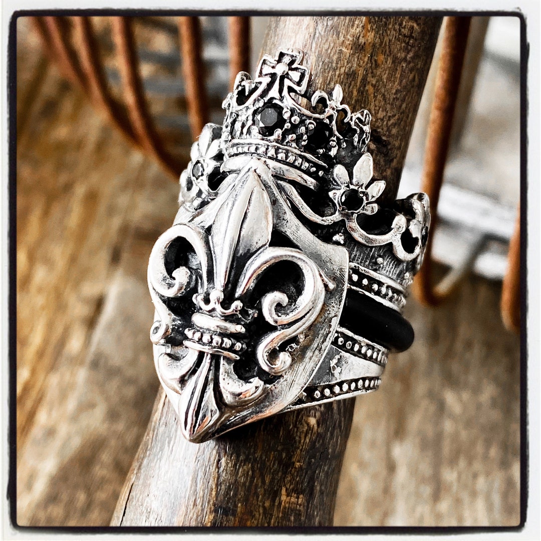 Fleur De Lis Ring Fleur De Lys Ring Gold Fleur De Lis Ring Silver Fleur De Lys Ring Silver Fleur ...