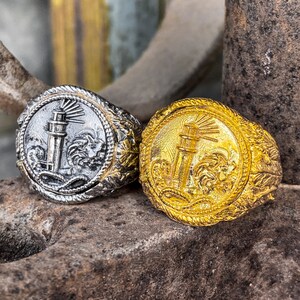 Lighthouse Ring Silver Lighthouse Ring Gold Lighthouse Ring Beacon Ring ...