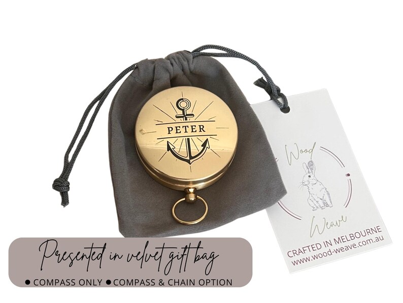 Brass Compass Custom Engraving Graduation Birthday Confirmation ...