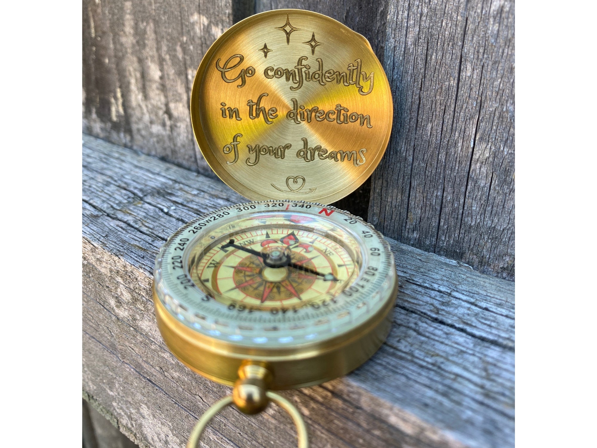 Brass Compass Custom Engraving - Etsy Australia