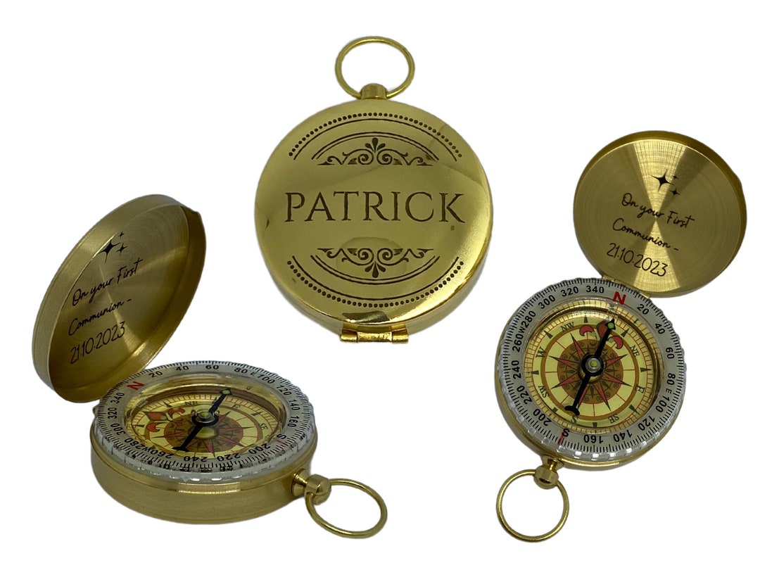 Brass Compass Custom Engraving Graduation Birthday Confirmation ...