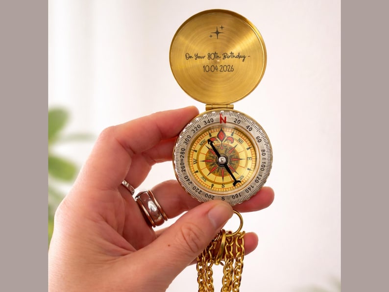 Brass Compass Custom Engraving Graduation Birthday Confirmation ...