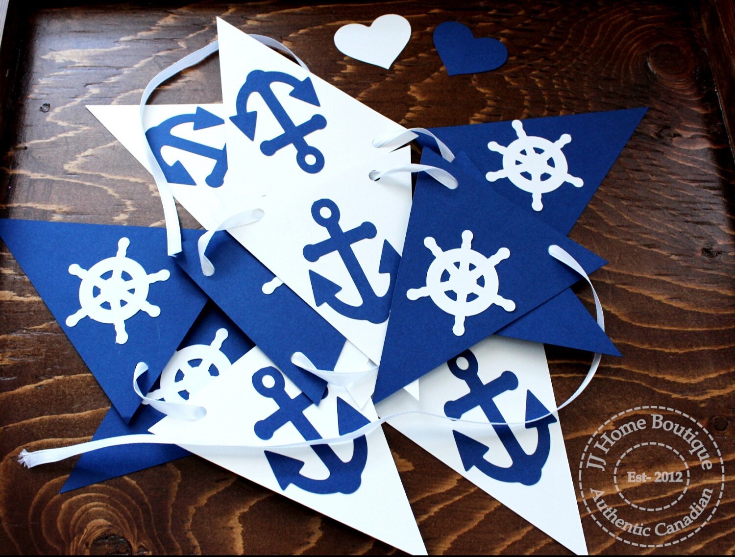 Nautical Banner Garland Flag Banner Nautical Birthday Party | Etsy Canada