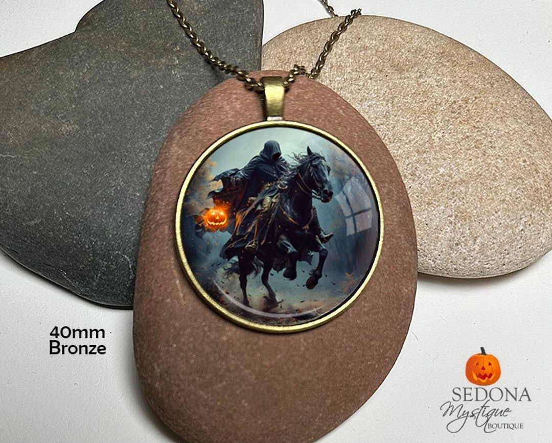 HEADLESS HORSEMAN PENDANT Halloween Necklace Sleepy Hollow Headless ...