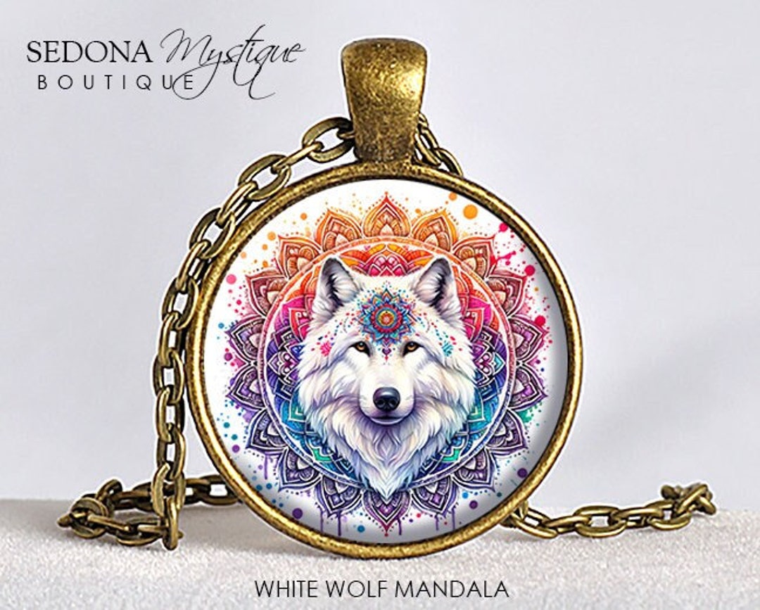 WOLF LOVER PENDANT White Wolf Art Pendant Wolf Necklace Spirit Wolf ...