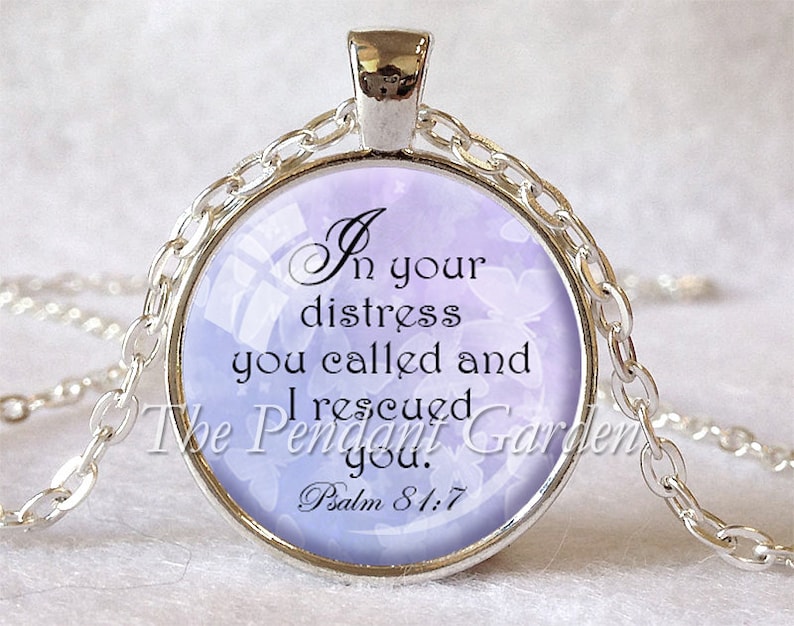 PSALM 81:7 SCRIPTURE NECKLACE Scripture Jewelry Christian Gift - Etsy