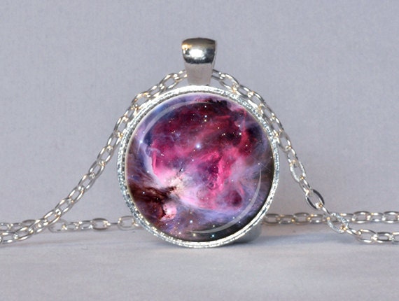 Orion Nebula Pendant: Pink Fuschia Astronomy Necklace, Space Jewelry - Etsy