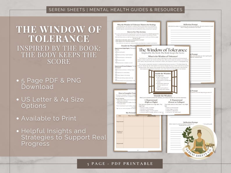 The Window of Tolerance Workbook Inspired by the Body Keeps the Score ...