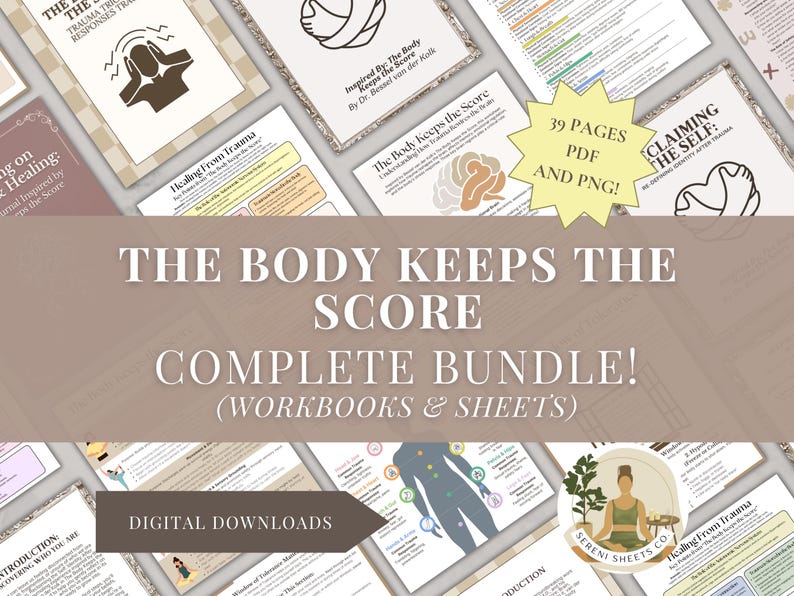 Trauma Therapy Worksheets: the Body Keeps the Score Bundle (PDF and PNG ...