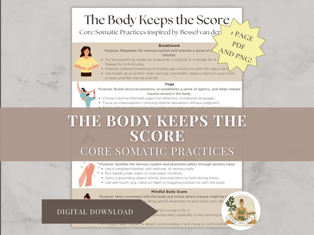 Somatic Exercise Guide: Trauma Healing Worksheet Inspired by the Body ...