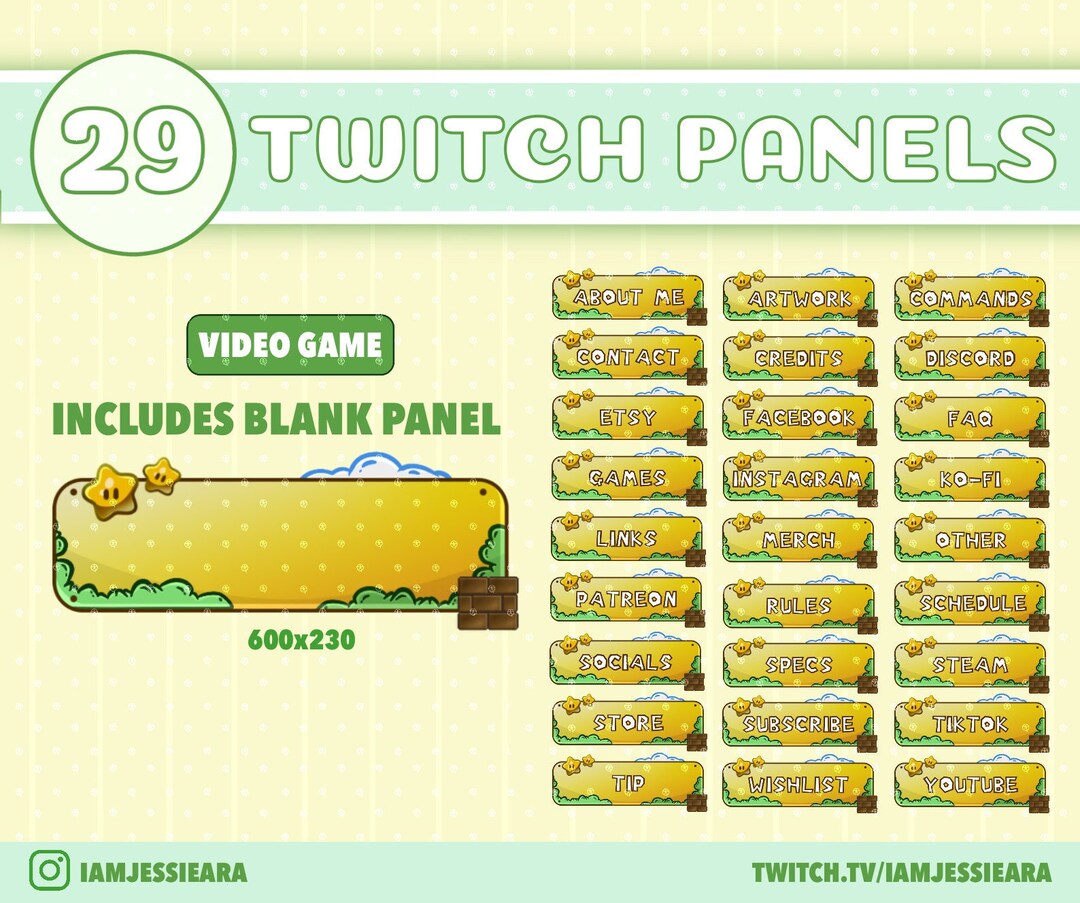 Video Game Twitch Panels | Streamer | Stream Assets | Yellow - Etsy