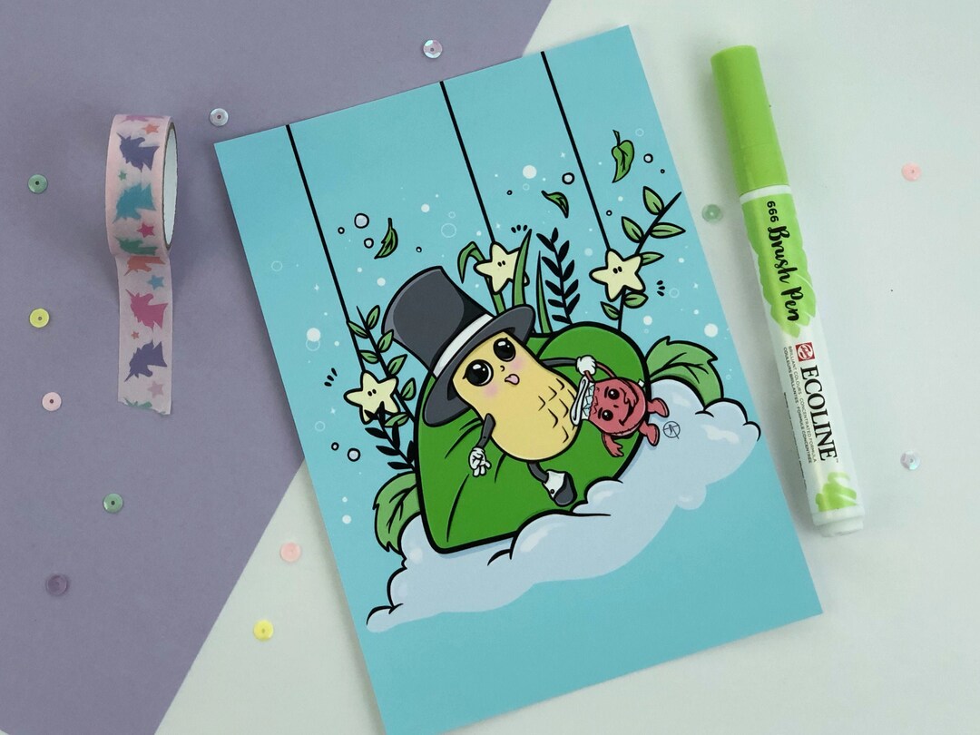Peanut Print Kawaii Peanut Cute Art Print Peanut Wall - Etsy UK