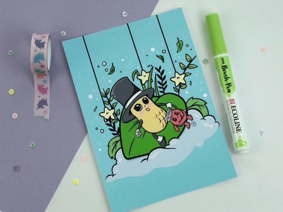 Peanut Print Kawaii Peanut Cute Art Print Peanut Wall | Etsy
