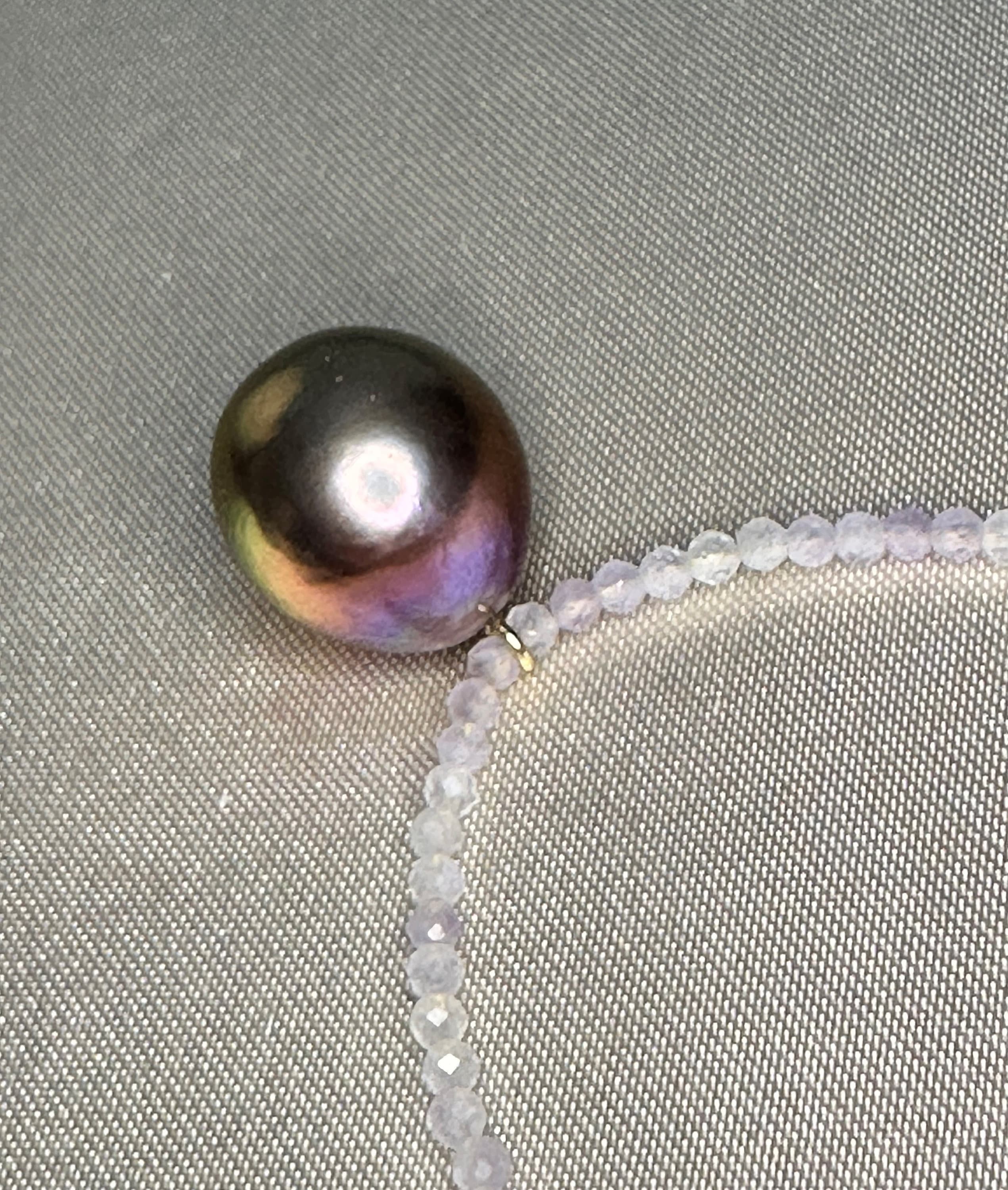 Large Metallic Edison Pearl With Lavender Amethyst Necklace - Etsy