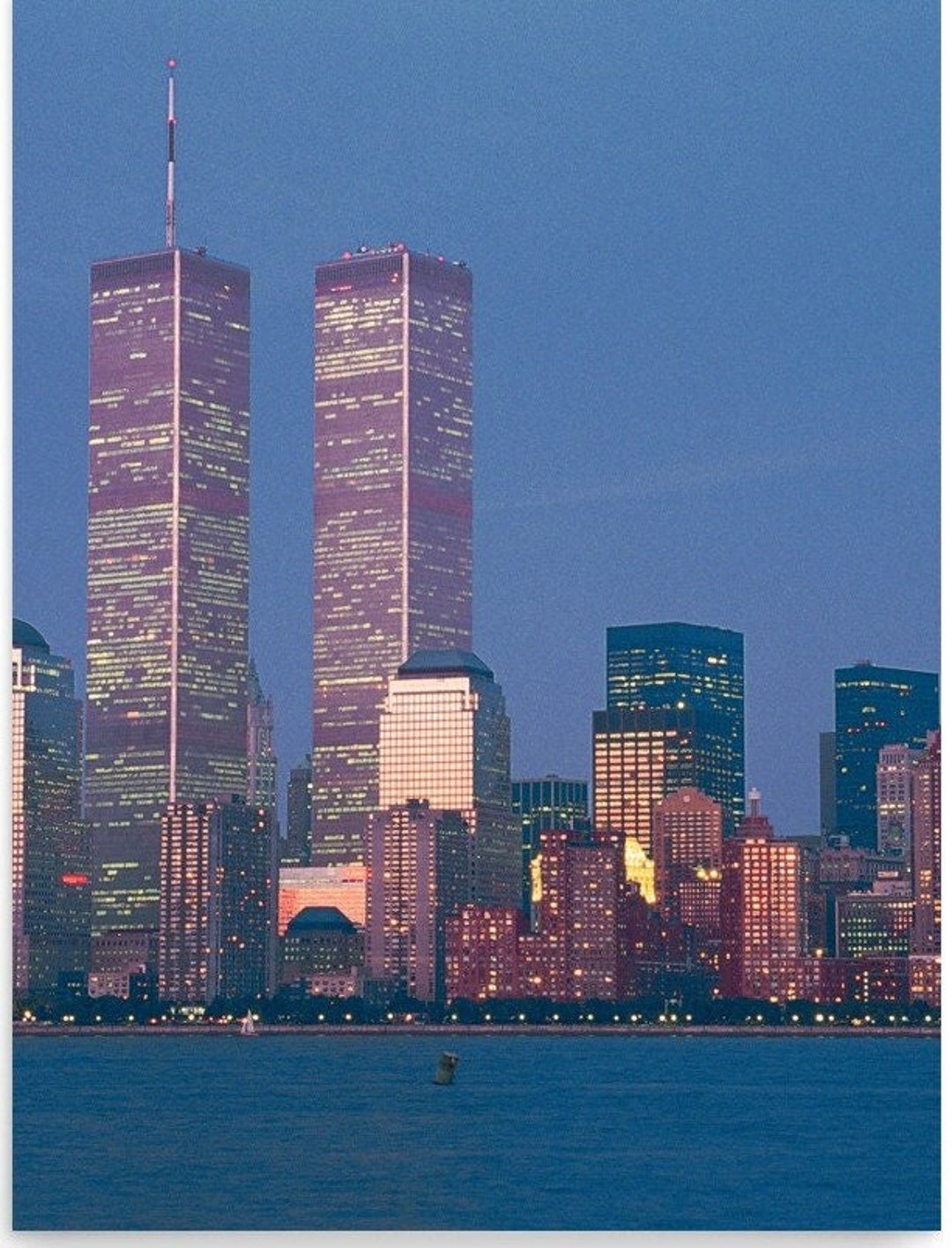 Poster Featuring 1990s World Trade Center Twin Towers at Dusk - Etsy