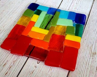 Fused Glass Trivet - Etsy