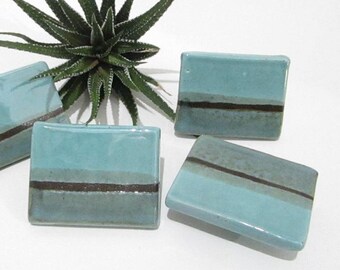Square Knobs Ceramic Knobs Ceramic Dresser Knobs Handmade | Etsy
