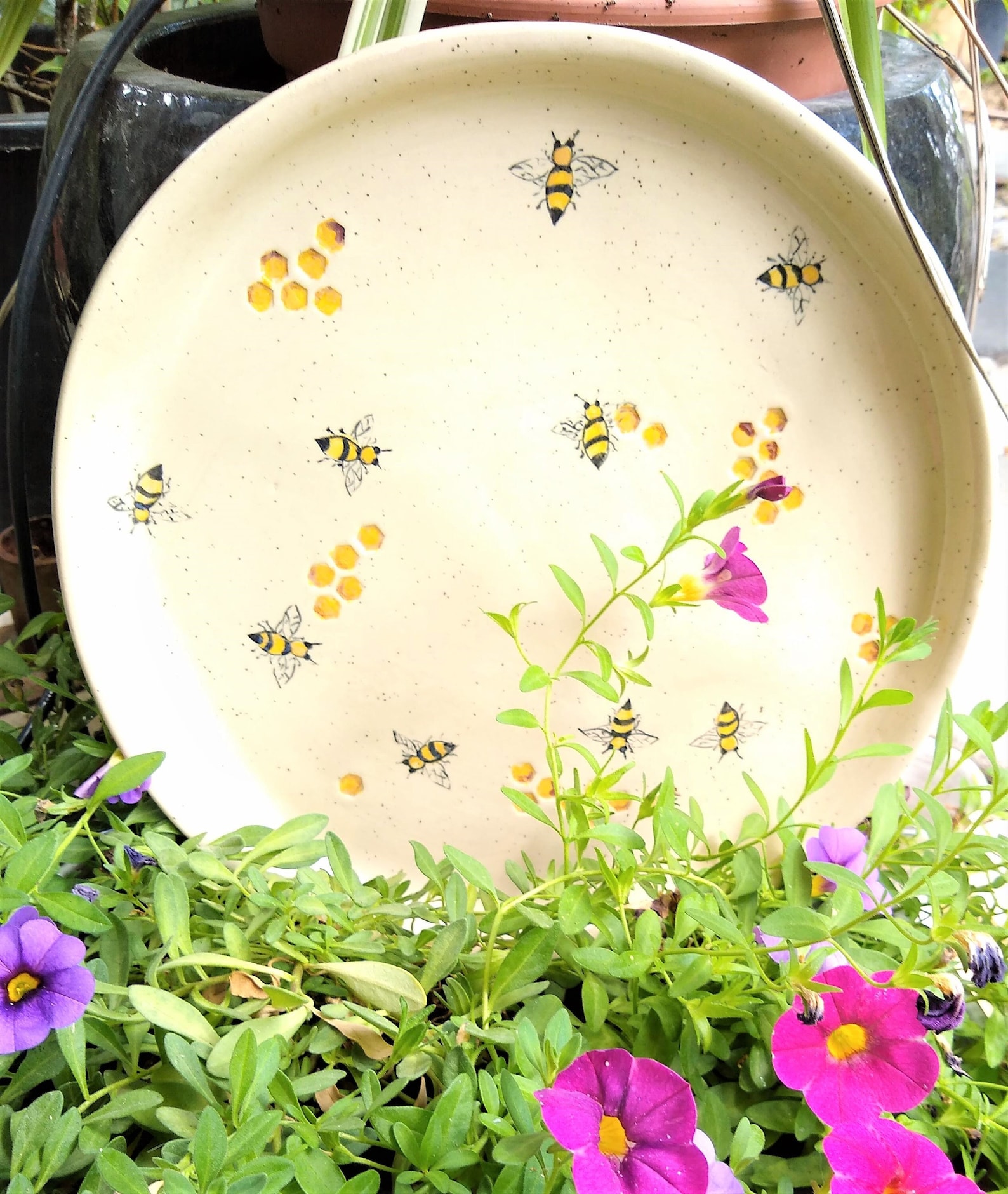 Bee Plate Large Ceramic Plate Serving Platter. Cake Plate - Etsy