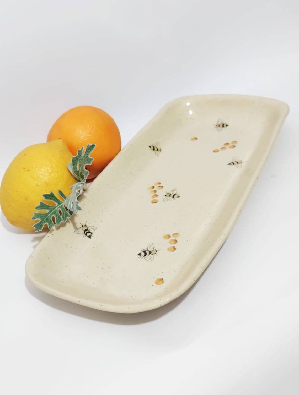 Long Tray Bee Plate Ceramic Plate Ceramic Serving Tray - Etsy UK