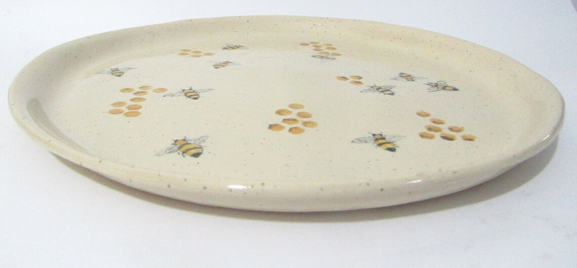 Bee Plate Large Ceramic Plate Serving Platter. Cake Plate - Etsy