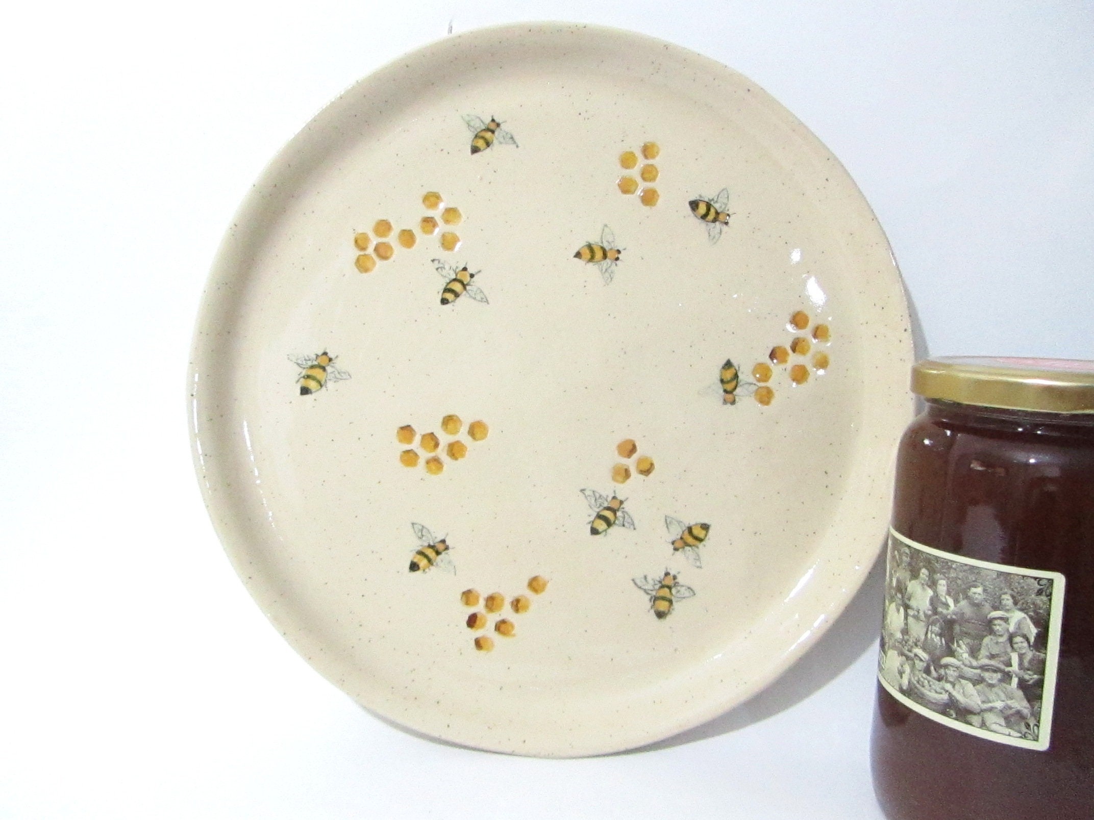 Bee Plate Large Ceramic Plate Serving Platter. Cake Plate | Etsy
