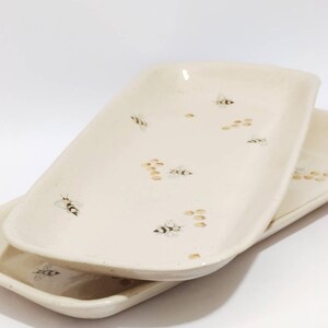 Long Tray Bee Plate Ceramic Plate Ceramic Serving Tray - Etsy UK