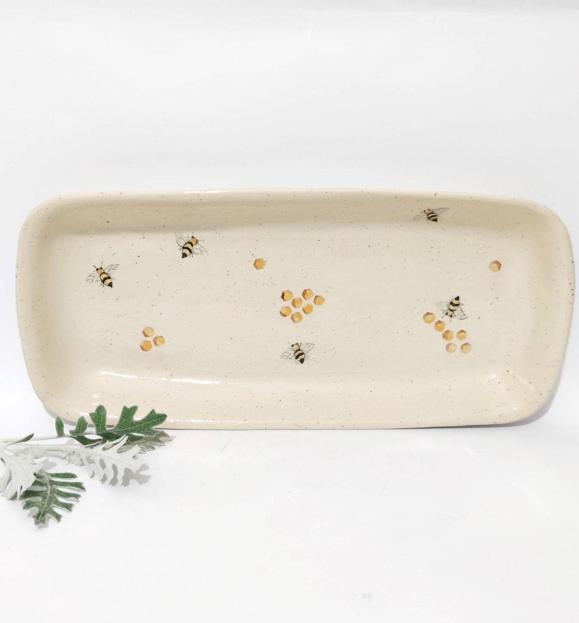 Long Tray Bee Plate Ceramic Plate Ceramic Serving Tray - Etsy UK