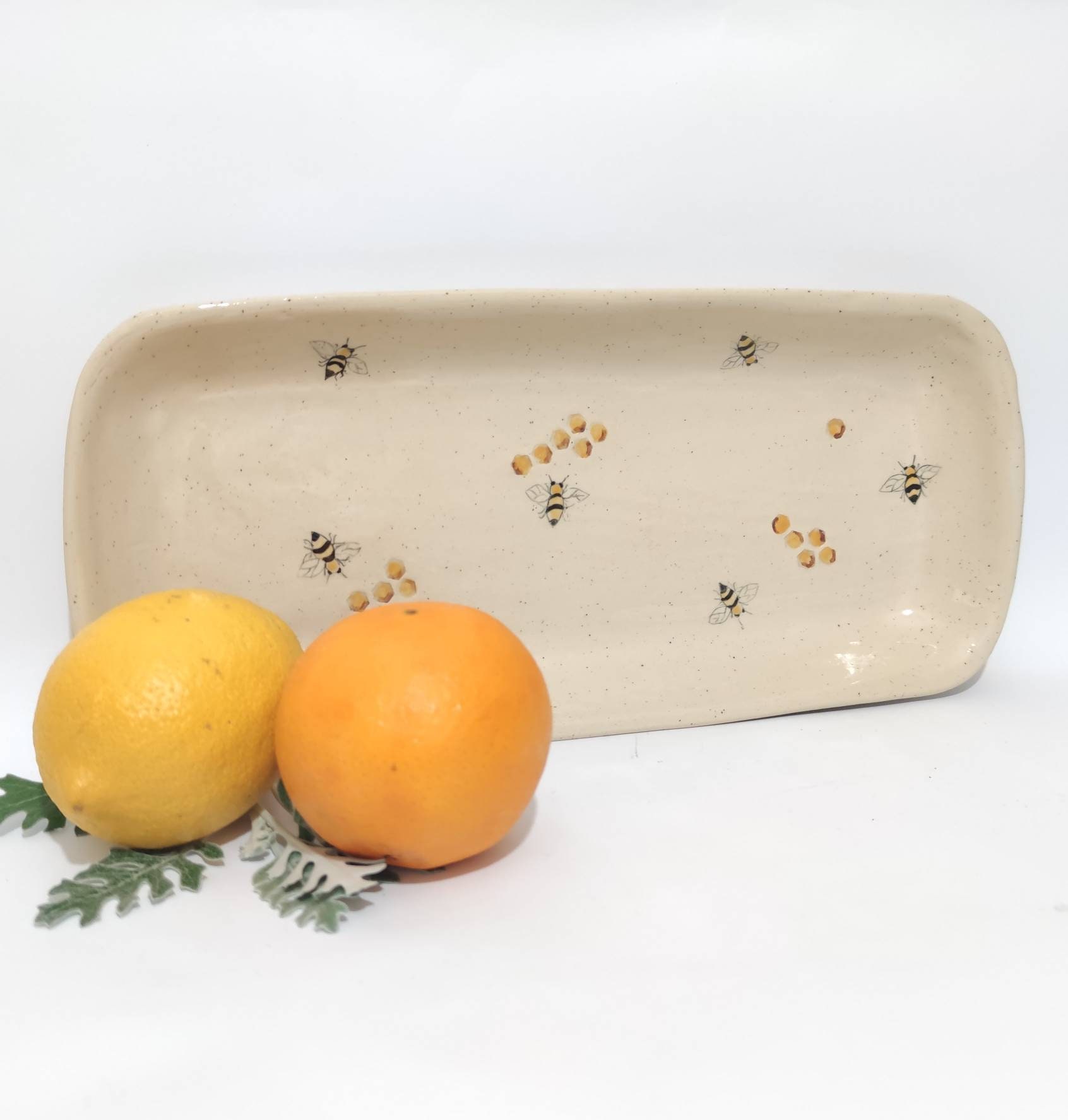 Long Tray Bee Plate Ceramic Plate Ceramic Serving Tray - Etsy UK