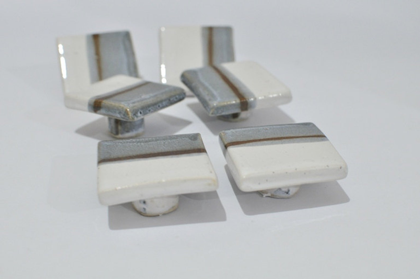 Square Knobs Ceramic Knobs Ceramic Dresser Knobs Handmade - Etsy