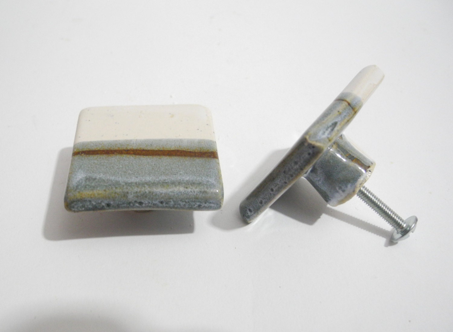 Square Knobs, Ceramic Knobs, Ceramic Dresser Knobs, Handmade Door Knobs ...