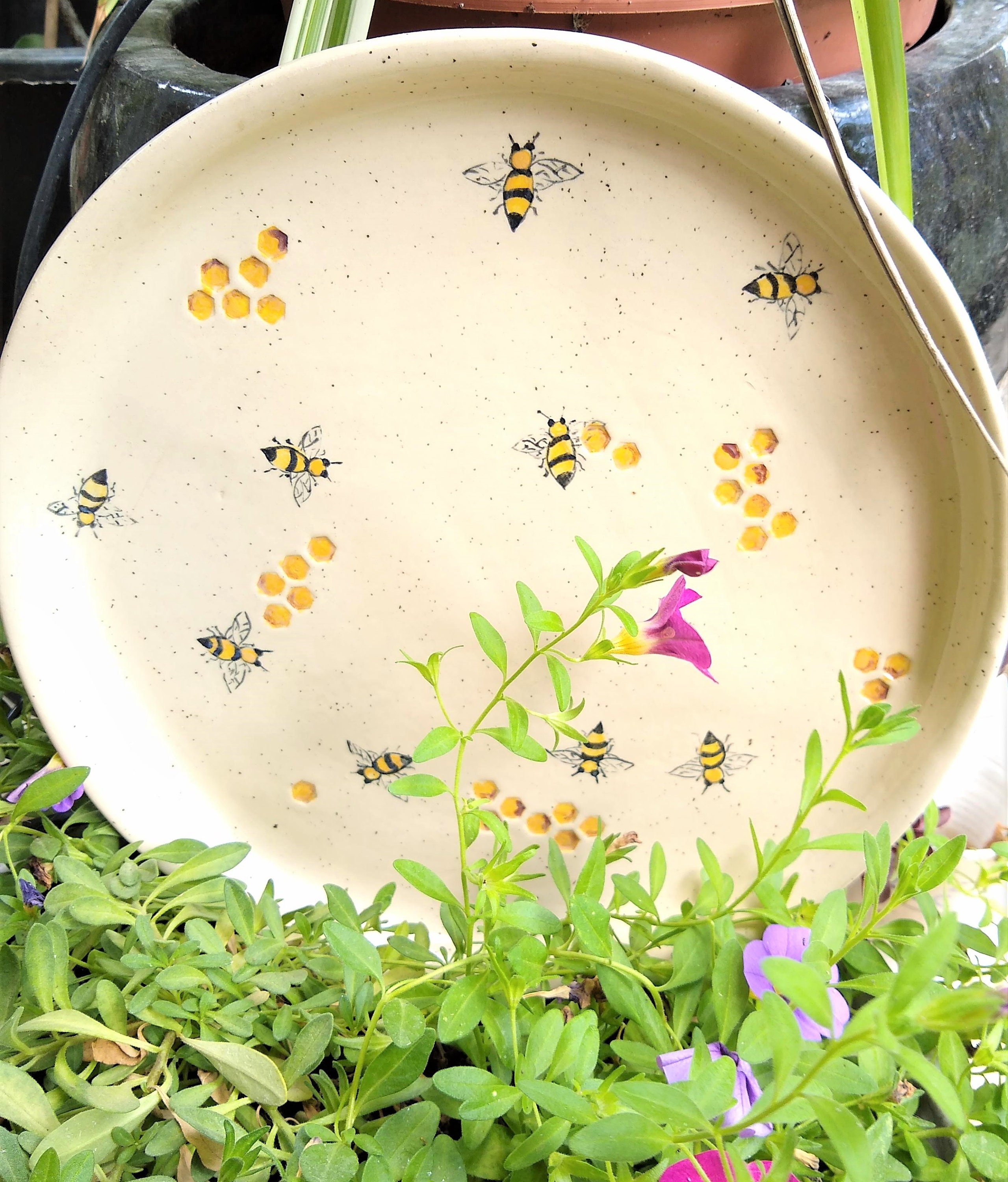 Bee Plate Large Ceramic Plate Serving Platter. Cake Plate | Etsy