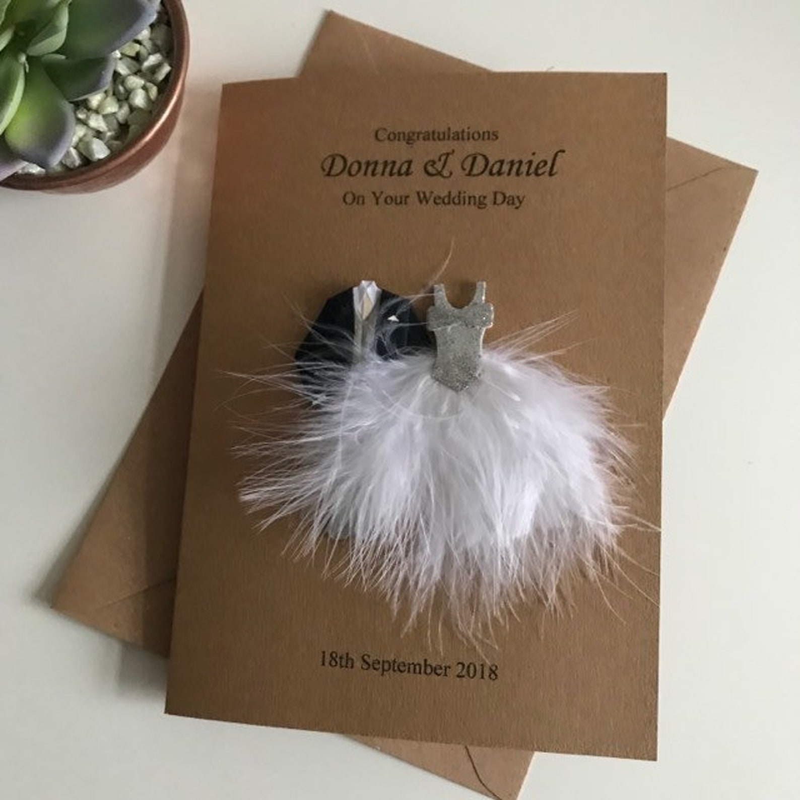 Personalised Wedding Card Daughter Couple Bride and Groom - Etsy