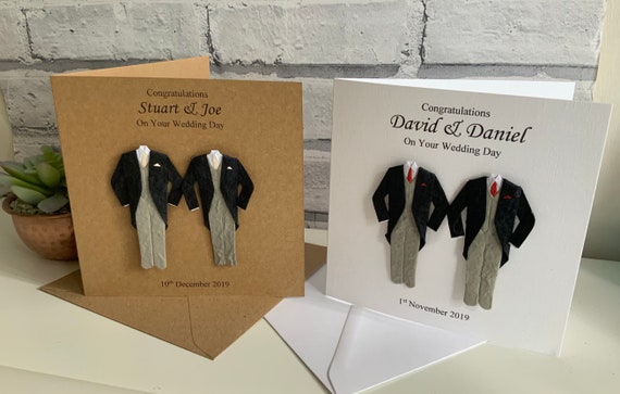 Personalised Gay Wedding Card Mr And Mr Gay Couple Etsy Australia