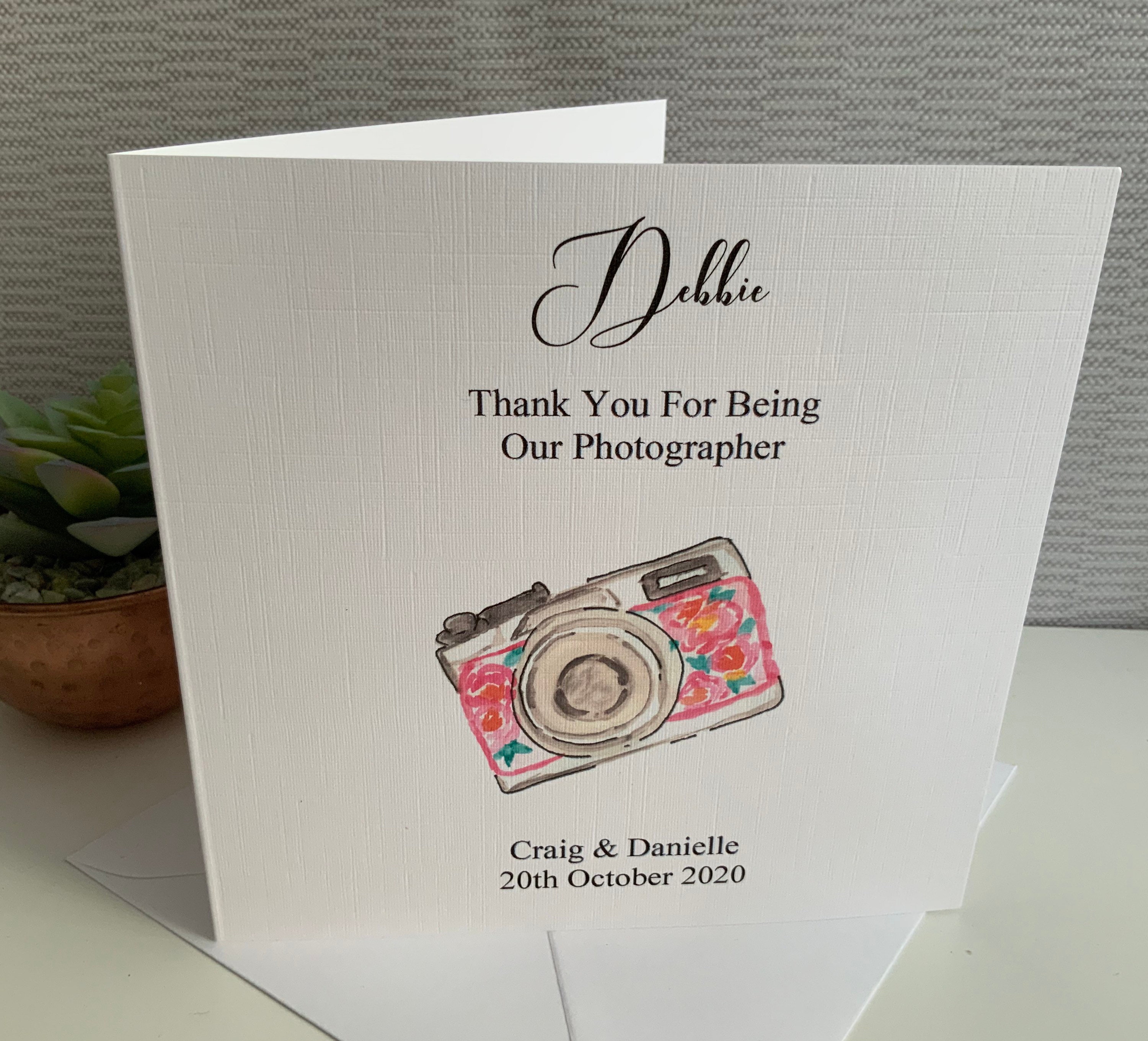 Personalised Thank You Card Photographer Videographer | Etsy