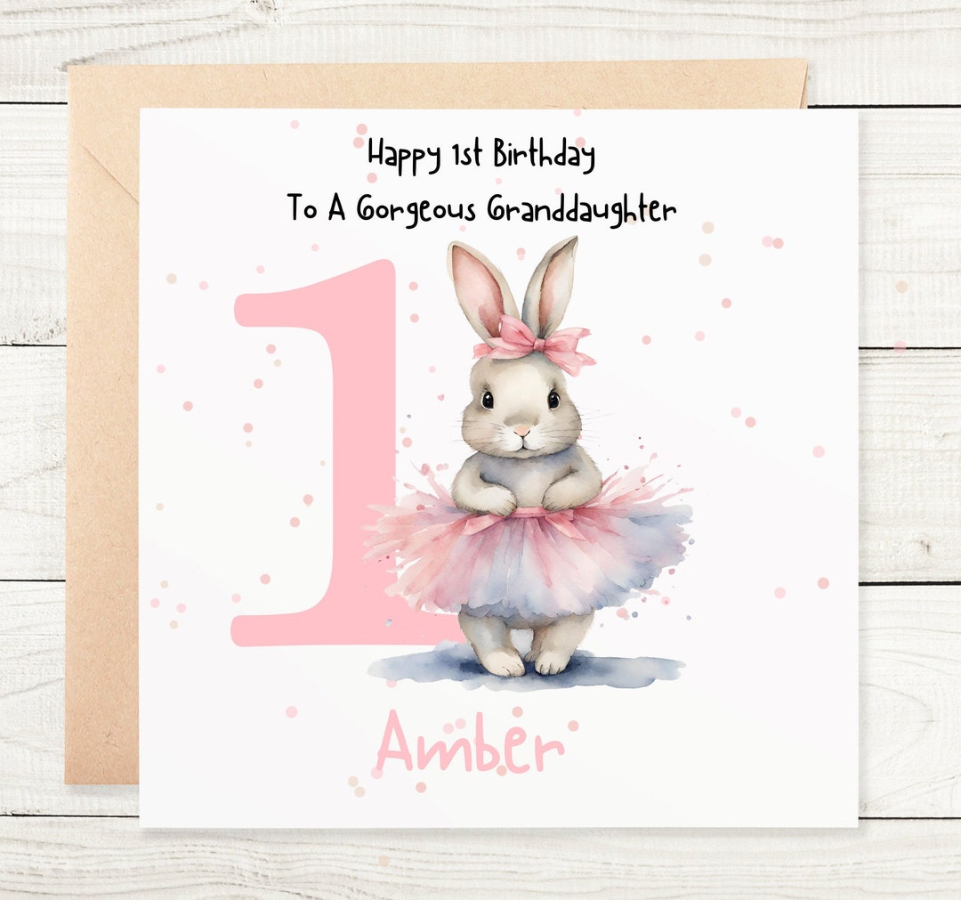Personalised 1st Birthday Card Granddaughter, Daughter, Great ...