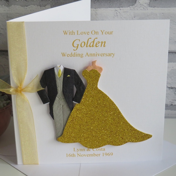 Golden Wedding Cards - Etsy UK