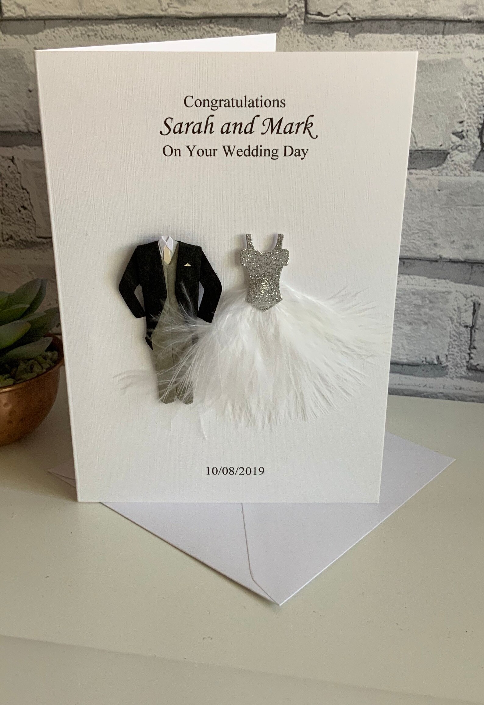 Personalised Wedding Card Daughter Couple Bride and Groom | Etsy