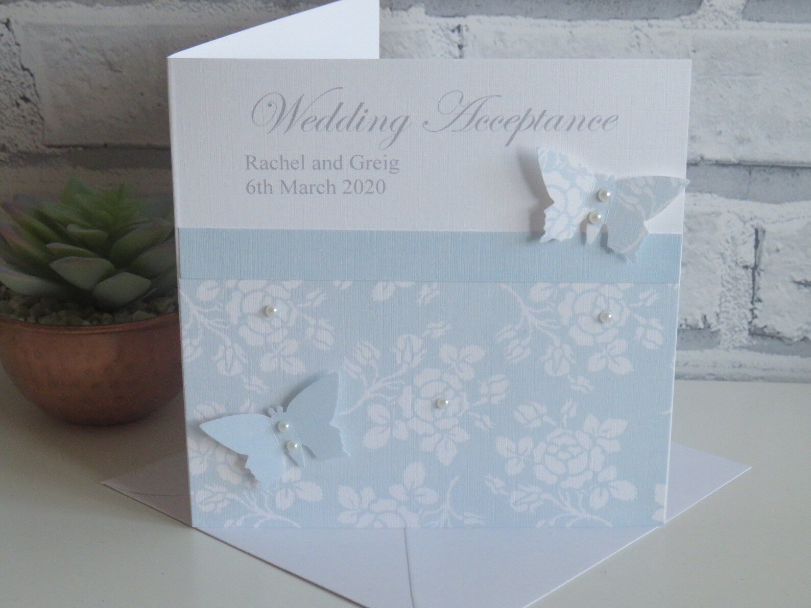 Personalised Wedding Acceptance Card Evening Acceptance Pink - Etsy UK